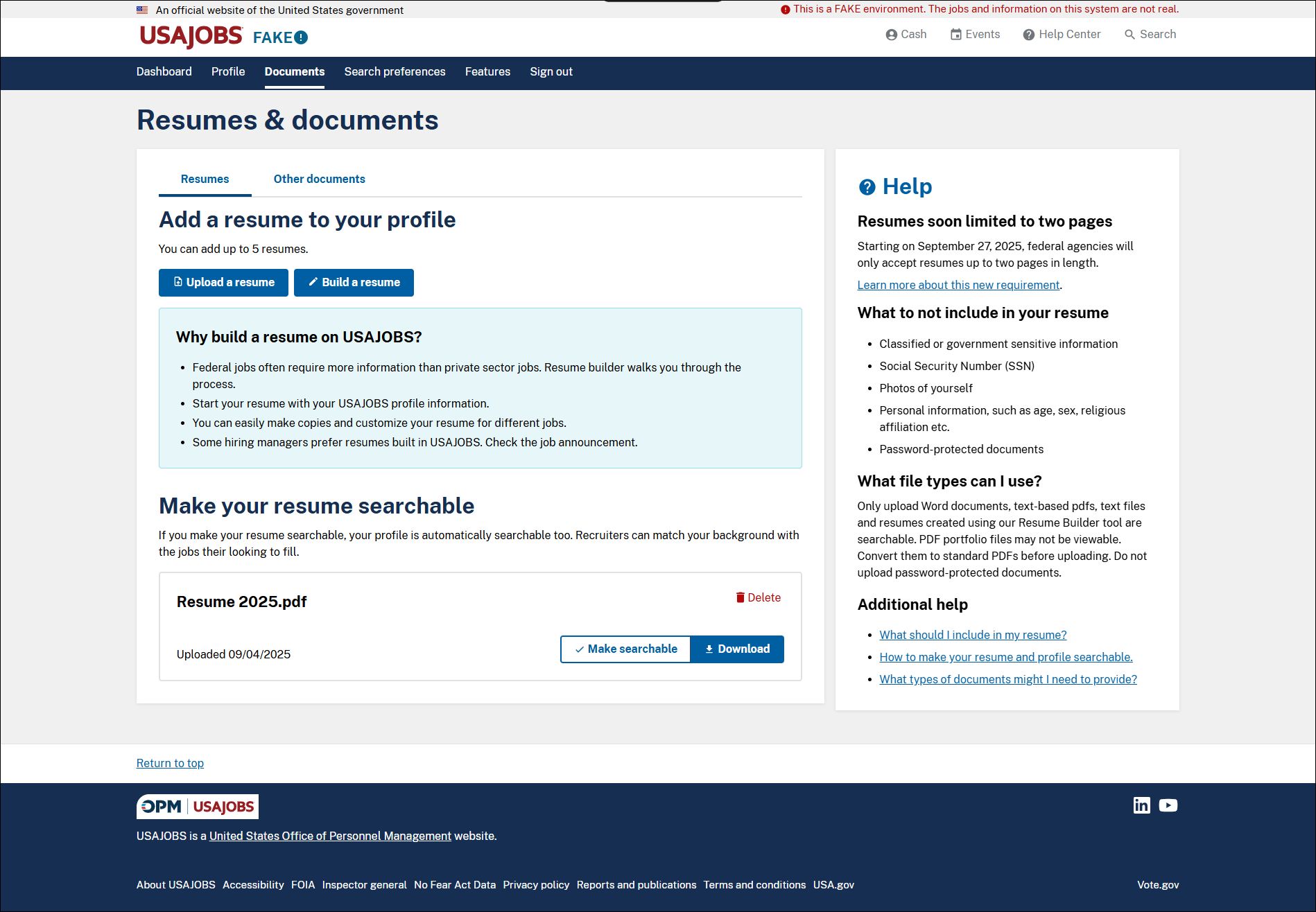 Application Training Exercise 1: Creating a Login.gov and Test USAJOBS ...