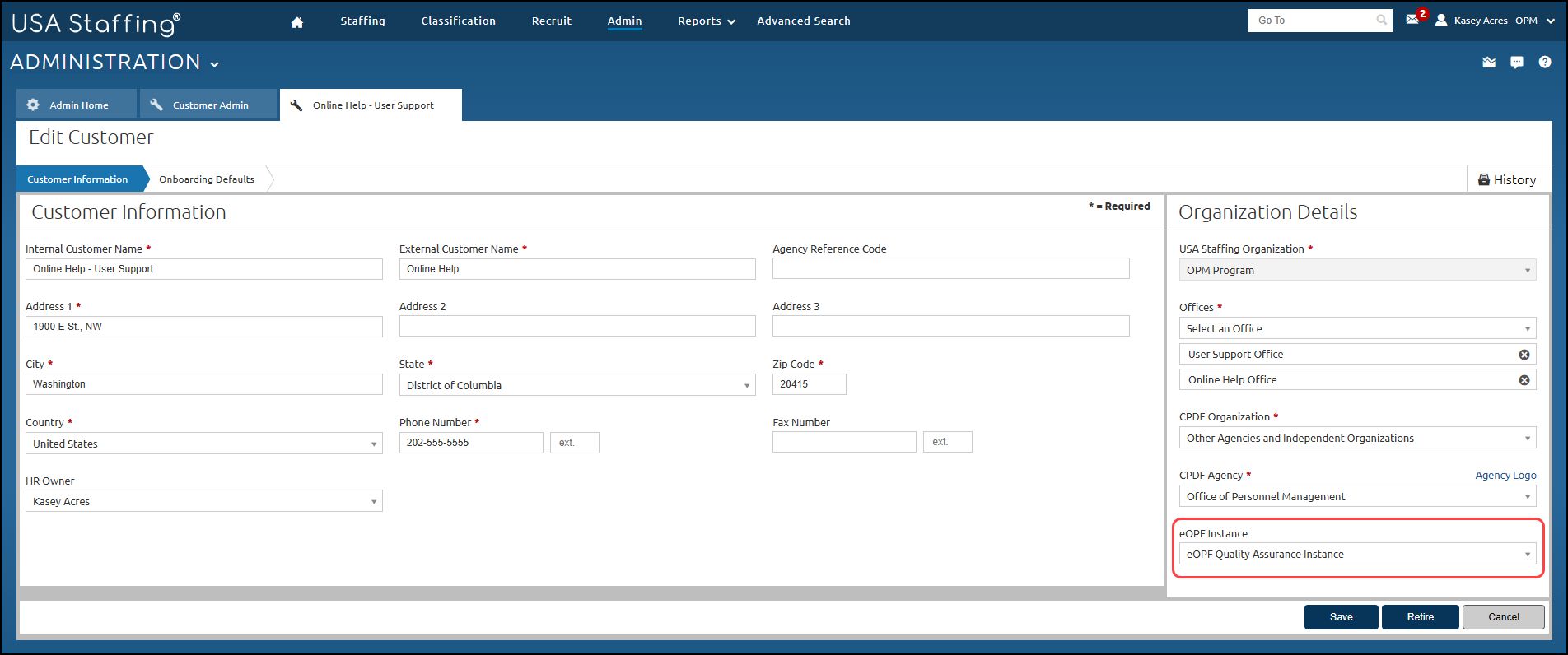 Customer eOPF Instance Activation Process – Advisory Board Resource Center